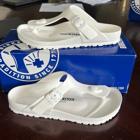 Birkenstock | Shoes | Gizeh White Birkenstocks Oa | Poshmark